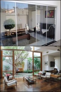 Porta de correr de vidro – 42 modelos perfeitos para decorar o lar!